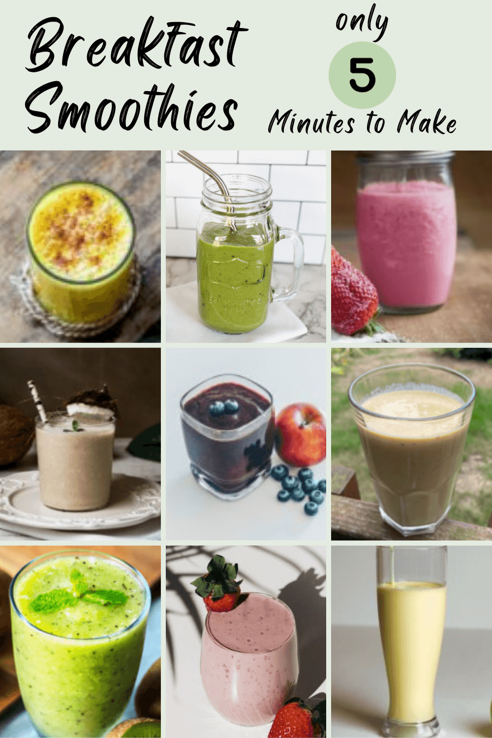 Breakfast Smoothies - Only 5 Minutes to Make - 50 Friendly